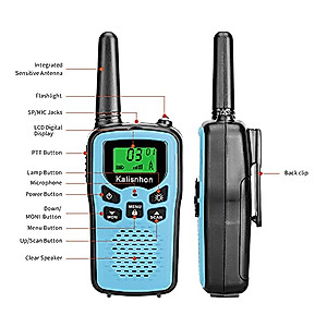 Walkie Talkies for Adults,Kalisnhon walkie talkies with 22 FRS Channels，walkie Talkie Long Range with Flashlight VOX LCD Display Two Way radios for Cycling Camping Hiking(2 Pack)