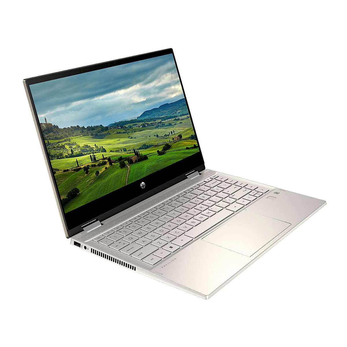 HP Pavilion 14 FHD Spin 2-in-1 Convertible Touchscreen Laptop, 2023 Newest Upgrade, Intel Core i5-1135G7, 16GB RAM, 512GB SSD, HDMI, FP Reader, Wins 11, School & Business Ready, ROKC HDMI Cable, Gold