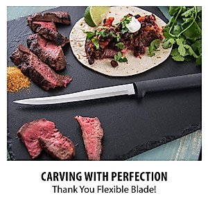 Rada Cutlery Carving Knife – Boning Knife with Stainless Steel Blade and Steel Resin Handle, 11 Inches