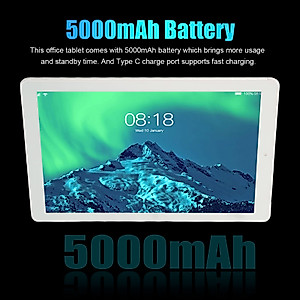 Tablet PC, 10.1 Inch Tablet 1920x1200 5G WiFi Dual Card Dual Standby 100-240V for Android 10 for Drawing (US Plug)