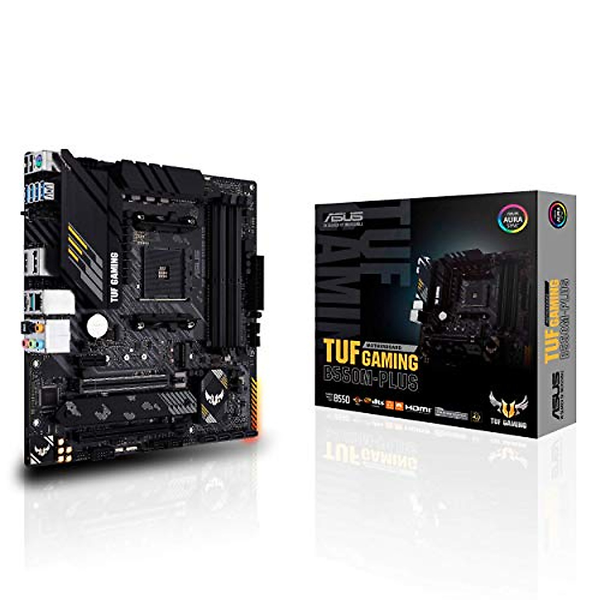 ASUS TUF Gaming B550M-PLUS AMD AM4 (3rd Gen Ryzen™) Micro ATX Gaming Motherboard (PCIe 4.0, 2.5Gb LAN, BIOS Flashback, HDMI 2.1, USB 3.2 Gen 2, Addressable Gen 2 RGB Header and Aura Sync)