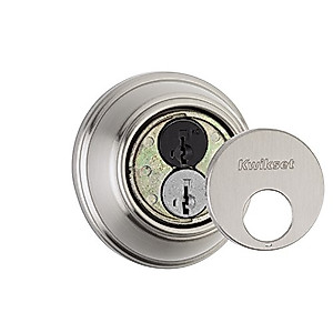 Kwikset 98160-009 816 Key Control Single Cylinder Deadbolt featuring SmartKey in Satin Nickel