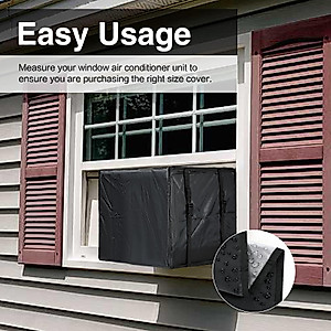 Windyun 2 Pack Window Air Conditioner Cover Ac Covers for Inside and Outside Adjustable Dust Proof Waterproof Ac Shade for Outside Unit for Winter Accessories, Black (21x14 In, 21x15x16 In)