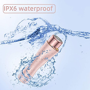 Facial Hair Remover for Women, Leuxe Painless Hair Removal Waterproof Shaver Razor with LED Light for Peach Fuzz Fine Hair Chin Cheek Upper Lip (Rose)