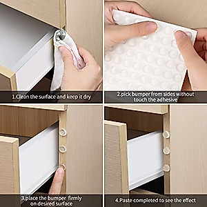 COUMENO Door Bumpers 100 Pcs Clear Adhesive Pads,Cabinet Bumpers,Cabinet Stoppers, Self Adhesive Cabinet Door Drawer Crash Pads for Soundproof Cabinet Furniture Bumpers, Drawer Bumpers