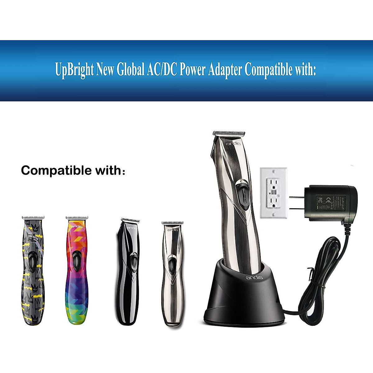 UpBright 4.9V AC/DC Adapter Compatible with Andis D-8 D8 Slimline Pro Hair & Beard Trimmer 72169 72174 32400 32475 32680 32490 32485 32445 32690 33785 32810 Lithium-Ion Battery 5V Power Cord Charger