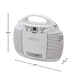 HANNLOMAX HX-327CD Portable CD Player with AM/FM Radio, Aux-in, AC/DC Dual Power Source. (White)
