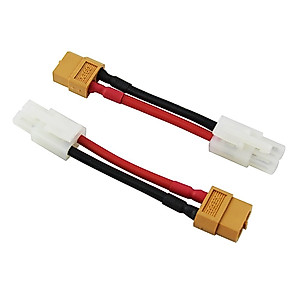 OliYin 3pcs compatible with Big Tamiya Male to Female XT60 Connector Adapter 14awg 1.96inch Wire for NiCd NiMH Dynamite Packs(pack of 3)