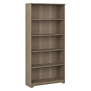 Bush Furniture BSH24463023 Cabot 5 Shelf 66-Inch H Bookcase, Ash Gray