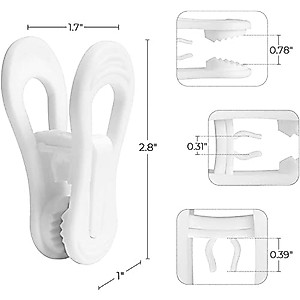 30pcs Plastic Hanger Clips,Kids Baby Clothes Clips, Multi-Purpose Clip,Strong Finger Pants Hangers on Hanger (White)