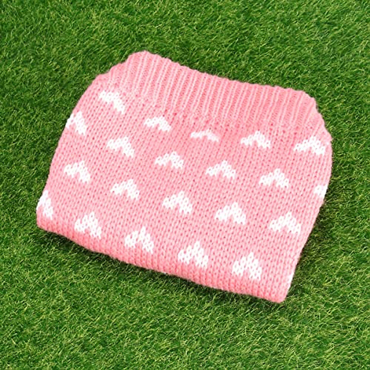 ULTECHNOVO Cat Sweater Pug Pattern Puppy Size Clothing Hoodies Warm Sweater, Maltese Cat Yorkshire Small Poodle Chihuahua Knitting Jumper Pet Clothes Sweater Xs Costume Sweaters Dog Jacket