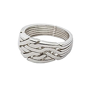 OFLIUM Puzzle ring Loopy Six design 925 sterling silver handmade Turkish puzzle ring interlocking knott friendship ring all size (14)