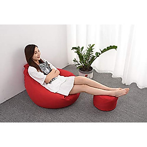 AMTOOCH Double Layer Bean Bag Chair Cover Beanless Bag Recliner Washable Memory Foam Bag Plush Animal Stuffed Storage Footstool Seat Lounge Chair Lined(Beanbag Cover Only)