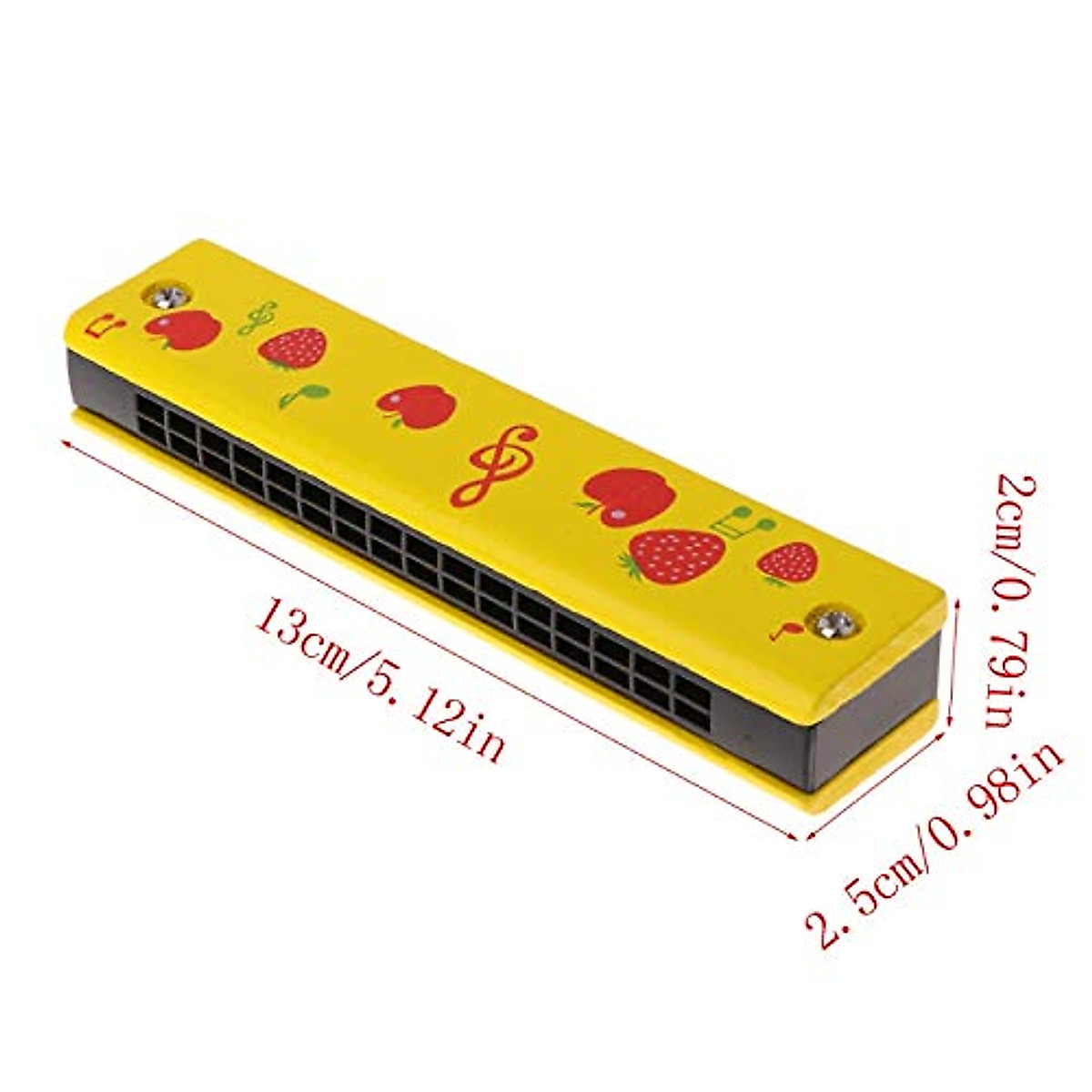 Tvoip 4Pcs Wooden Painted Toy Musical Instrument Play16-Hole Harmonica Parent-Child Puzzle Baby Early Education Toys for Children Gift (Random Color)