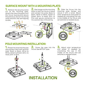 ASD LED Canopy Light 100/70/60W with Q-Base – 3000/4000/5000K 14448Lm 10"x10" 120-277V IP65 Dimmable 0-10V UL & DLC Listed (Optional Motion Sensor-Extra Purchase)
