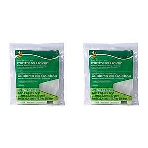 Duck Brand 1140235 Bed Mattress Matress Cover, Full/Twin, Clear (Pack of 2)