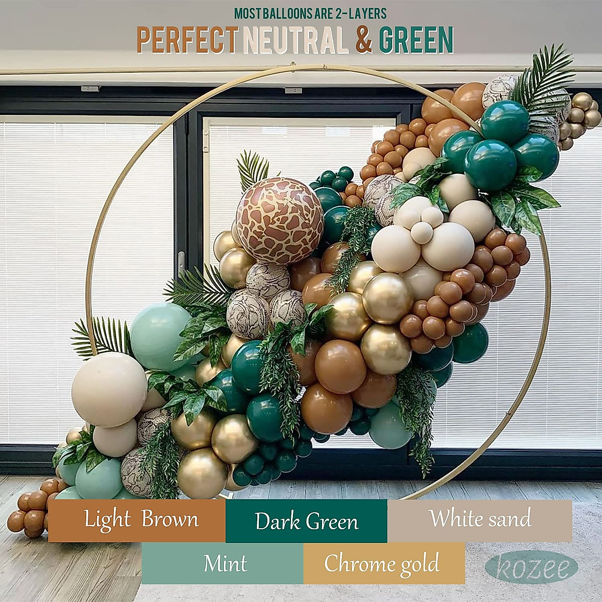 Kozee Double-Stuffed white sand Balloons Different sizes 63 PACK 18+12+10+5 inch beige Balloon Garland kit For Wedding Birthday baby shower anniversary decorations