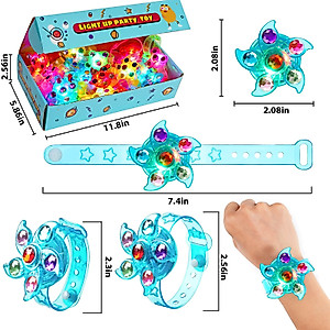 24 Pack LED Light Up Fidget Spinner Bracelets Party Favors for Kids 4-8 8-12, Glow in The Dark Party Supplies, Birthday Gifts, Treasure Box Toys for Classroom, Goodie Bags Stuffers