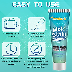 Household Mold Remover Gel, Mold Cleaner for Washing Machine, Refrigerator Strips, Grout Cleaner for Home Sink, Kitchen, Showers (1 Pack)