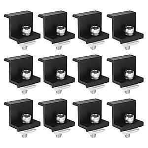 12Pcs PV Solar Panel Z End Clamp Aluminum Alloy Solar Z Bracket Clamp for RVs Houses Solar Panel Installations (45mm)