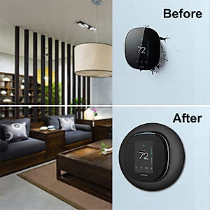2 Pack DAYJOY Wall Plate Soft Silicone Case Cover Compatible with Ecobee 4 SmartThermostat,Fingerprint Resistant Bracket Mount (Black+Blue)