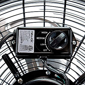 NewAir Floor Fan, 18" High Velocity Industrial Portable Shop Fan with 3 Speed Settings, WindPro18F,Black