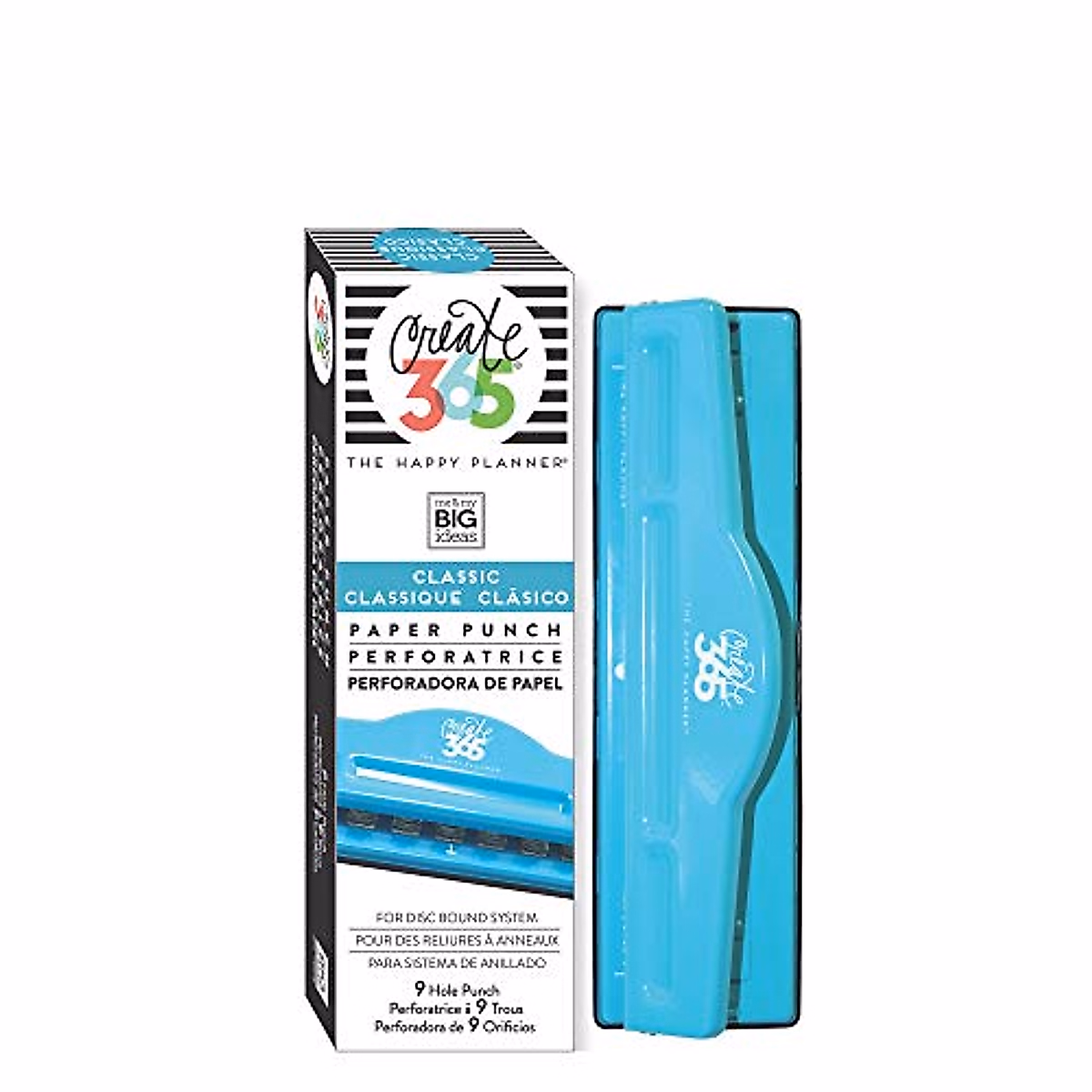 me & my BIG ideas Punch - The Happy Planner Scrapbooking Supplies - 9 Hole Paper Punch For Disc-Bound Planners - Punch Your Own Paper To Include In Your Planner - Classic Size