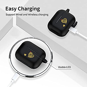 CACOE Airpods Pro 2nd/1st Generation Case Cover 2022/2019, Silicone Case for AirPods Pro 2nd/1st,Protective Skin AirPod Pro 2nd/1st Cases Shockproof Air Pod Cute Accessories with Keychain(Black)