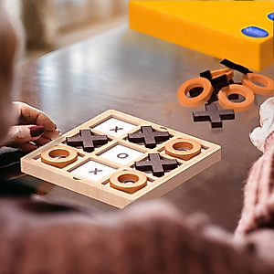 Keeping Busy Tic Tac Toe Wooden Game with Templates - Dementia Activities for Seniors – Alzheimers Activities for Dementia Patients - Busy Boxes for Dementia Patients - Big Matching Games for Adults
