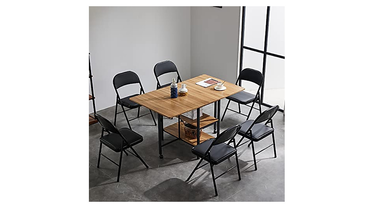 Karl home Foldable Dining Table, Drop-Leaf Foldable Design Table for ...