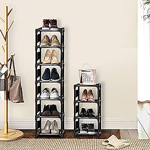 isightguard Narrow Shoe Rack, 10 Tier Vertical Shoe Rack for Closet Entryway Tall Slim Shoe Rack for Small Spaces Shinky Shoe Organizer Space Saving Corner Shoe Shelf Shoe Tower