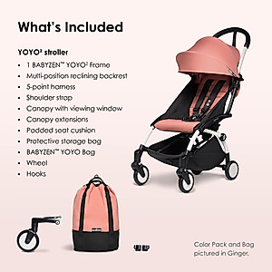 BABYZEN YOYO2 Stroller + YOYO Bag - Includes White Frame, Grey Seat Cushion, Grey Canopy, Grey YOYO Bag, Wheel Base & Hooks - Suitable for Children Up to 48.5 Lbs