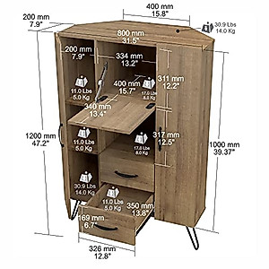 Inval Retro Buffet Corner Storage Cabinet, Amaretto