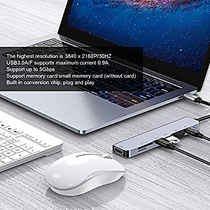 High Resolution Type‑C Hub Docking Station Easy to Carry Plug and Play Multifunction for PC