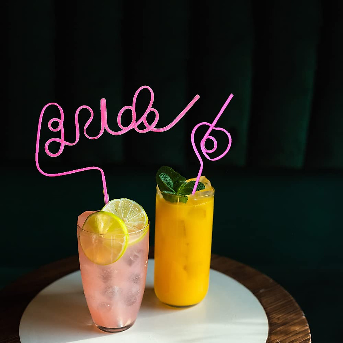 12 Pcs Reusable Bride Straws Bride Heart Shape Plastic Straws Bride to Be Straws for Bachelorette Bridal Shower Wedding Engagement Party Decorations Supplies