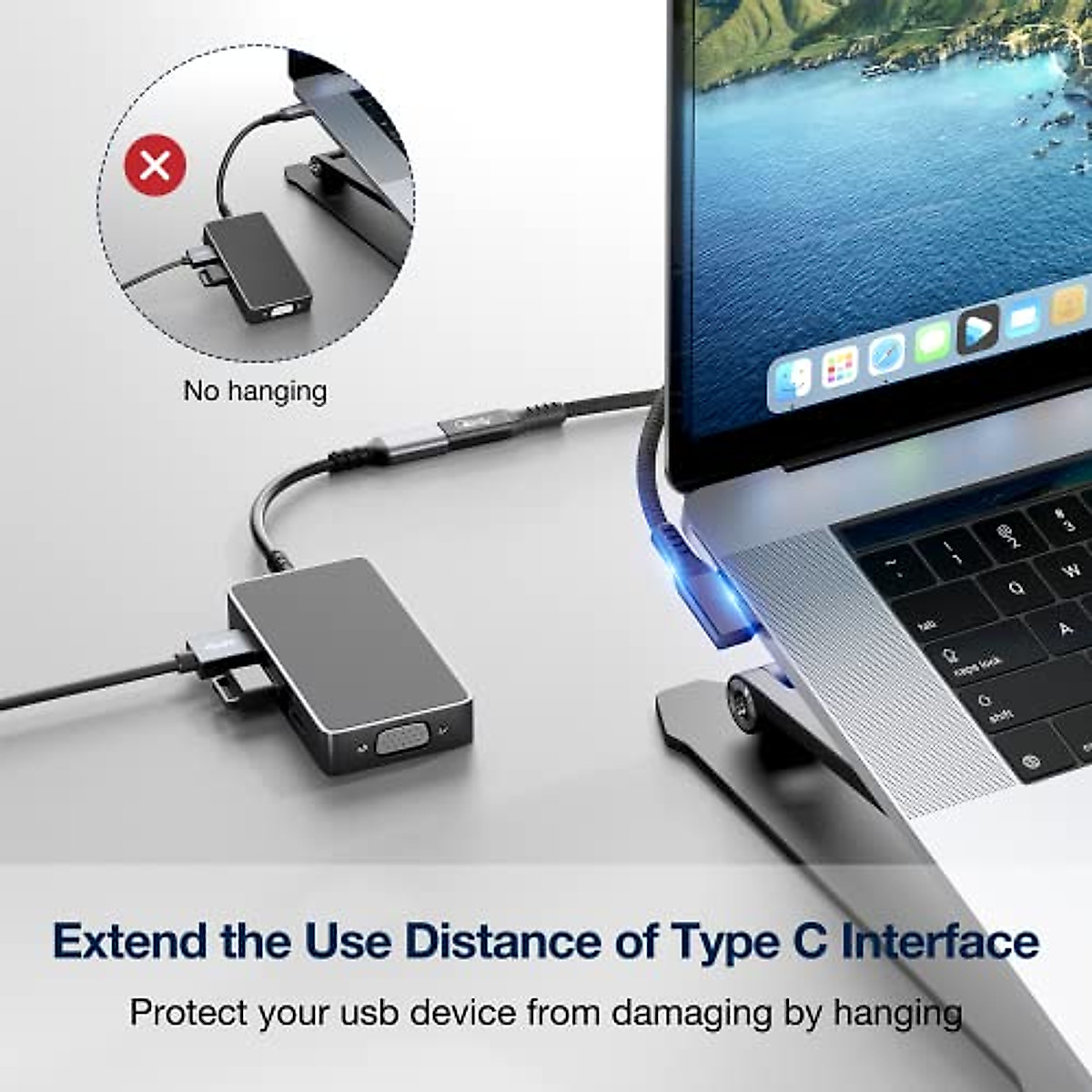 Right Angle USB 4 Extension Cable 2FT - 40Gbps, 100W, 8K