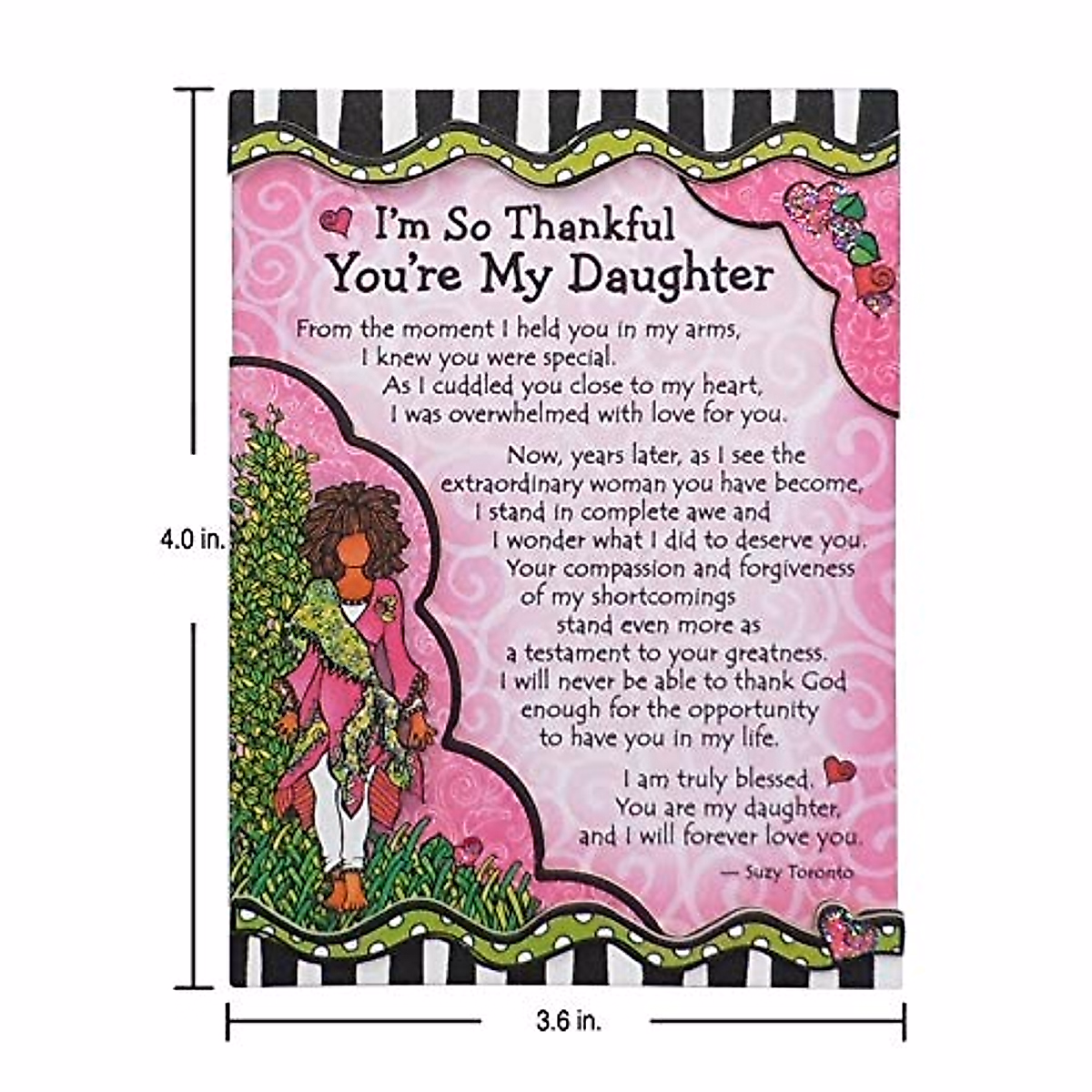 Blue Mountain Arts Daughter Magnet with Easel Back—Birthday, Holiday, Graduation, or "I Love You" Gift by Suzy Toronto, 4.9 x 3.6 Inches (I’m So Thankful You’re My Daughter)