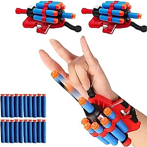 Spider Gloves Man Web Shooter Toy for Kids 2 Sets Spider Gloves Hero Launcher Wrist Toy Spider Hero Cosplay Costume Props Spider Shooters Spider Role Cosplay Toy