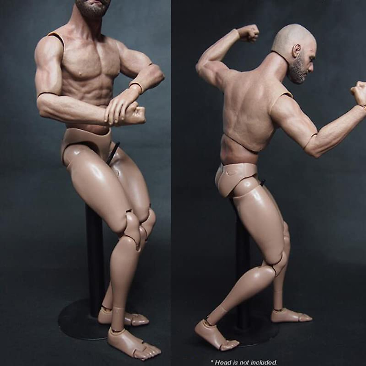 12'' Muscular Body,Male Flexible Action Figure Body Doll for 1:6 Scale Head Sculpt Carved