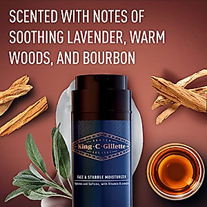 King C. Gillette Moisturizer for Face & Stubble with Vitamin B3 and B5 Complex, Face Moisturizer for Men, 100 mL