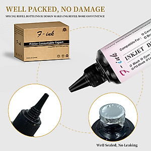 F-ink 5 Bottles Ink and Ink Refill Kits Compatible with Hp Inkjet Ink Cartridges 67XL 662XL 664XL 60XL 61XL 62XL 63XL 64XL 65XL 92XL 94XL 901XL-Ink Tools for Reuse The Cartridge