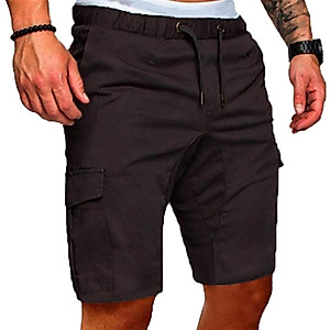 Andongnywell Men's Gym Workout Shorts Weightlifting Squatting Training Bodybuilding Jogger with Pocket (Dark Grey,3X-Large)