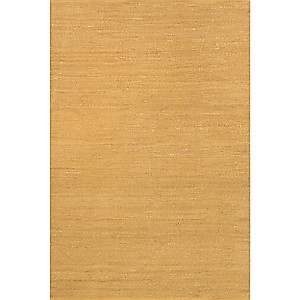 nuLOOM 9x12 Elfriede Jute & Cotton Hand Woven Area Rug, Natural, Solid Rustic Farmhouse Style, Weaved Design, Natural Fiber, For Bedroom, Living Room, Dining Room, Hallway, Office, Entryway