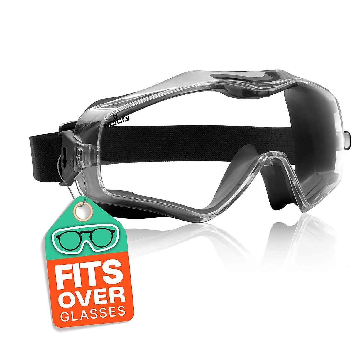 NoCry Safety Goggles Over Glasses for Men and Women; Anti Fog Scratch Resistant Men; Vented Lab with Extreme Impact Resistance; ANSI Z87.1 Certified