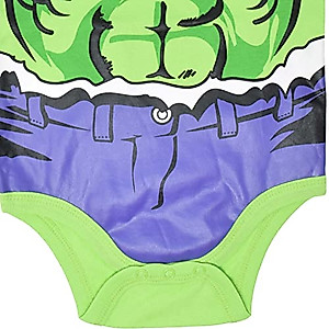 Marvel Avengers Captain America Iron Man Hulk Spider-Man Infant Baby Boys 5 Pack Bodysuits Multicolor 3-6 Months