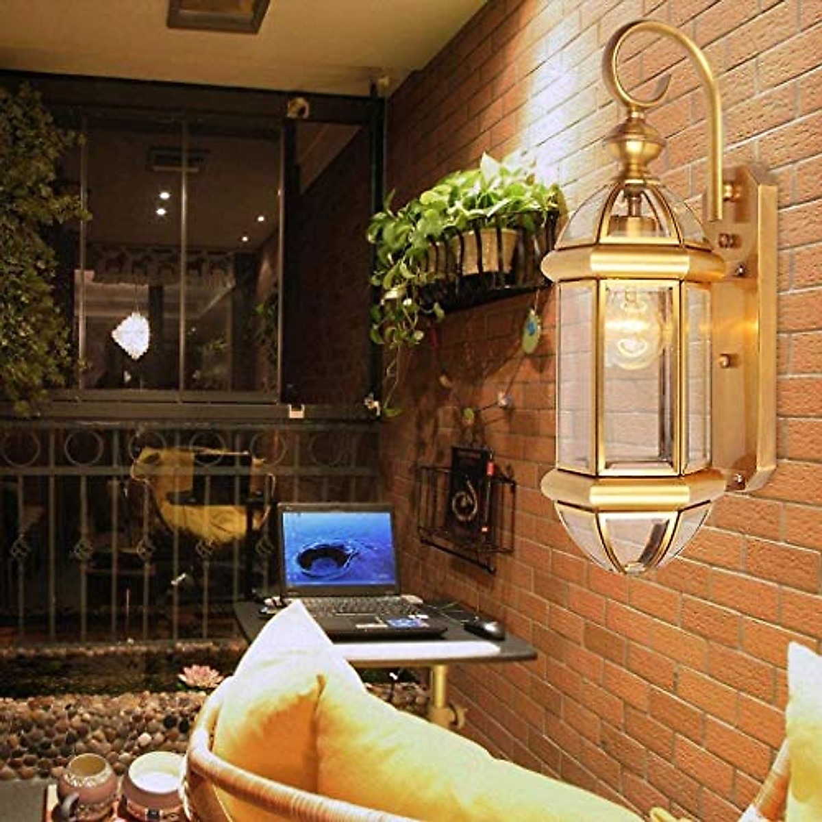 ZpLMW Wall Light Copper Outdoor Wall Light Waterproof Home Retro Garden Lighting Corridor Aisle Balcony Stair Wall Light