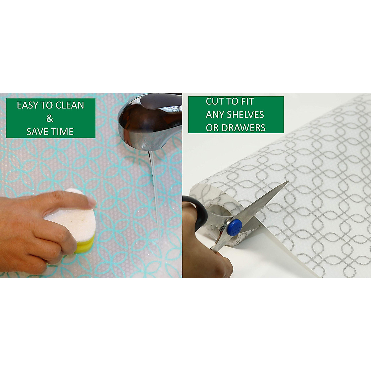 ACHub Premium Fridge Liner, BPA Free, Food Safe - Wider Roll Cut to Fit, Non Adhesive, Washable, Easy to Clean & Durable EVA Shelf Mats - FridgeFresh-Liner (10-FT, Grey)