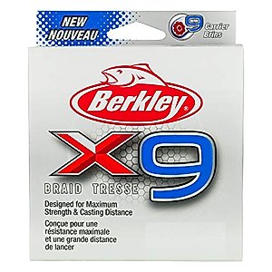 Berkley x9 Braid Superline, Crystal, 15lb test | 31 lbC | 14.2kg, 328yd | 300m Fishing Line, Suitable for Freshwater and Saltwater Environments