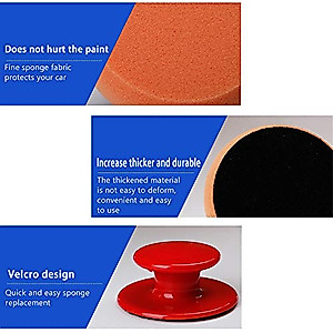 6PCS Car Wax Applicator Pads Kit, Soft Sponge Applicators Foam Waxing Pad with Grip Handle for Car Polishing and Cleaning