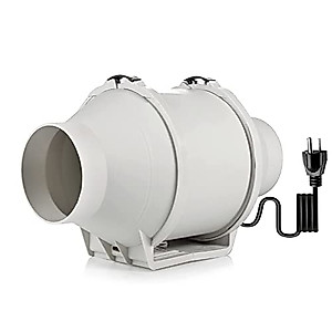 Hon&Guan P4 Quiet 4 Inch Inline Duct Fan, Upgrade Motor & Low Noise Ventilation Exhaust Fan for Heating Cooling Booster, Grow Tents, Hydroponics